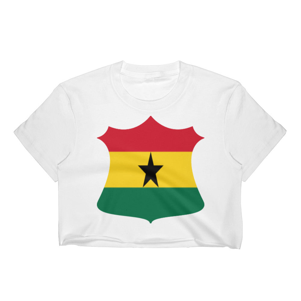 Ghana Crest Badge Women's Crop Top - RuvaAfricWear